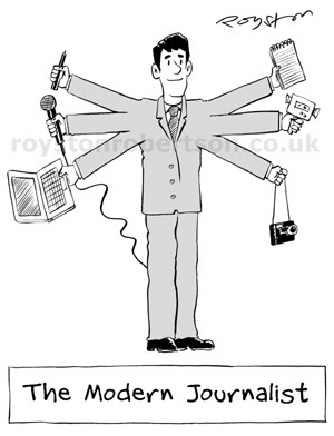 Royston Cartoons: Journalism cartoon: It's about multi-tasking
