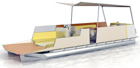 Shedworking: Pontoon boat: water-based shedworking