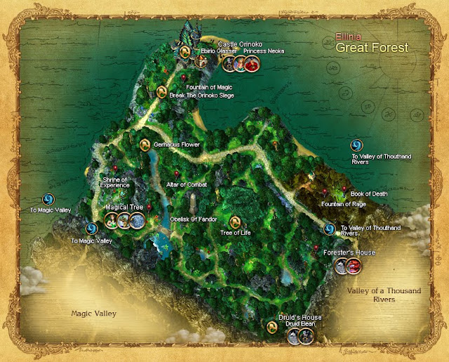 Kings Bounty Maps: Map of Great Forest, Ellinia