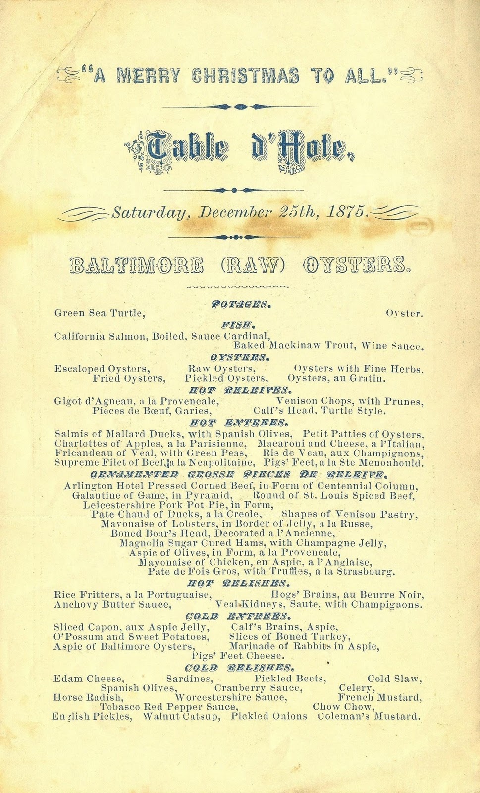 The American Menu: Twain’s Feast Revisited