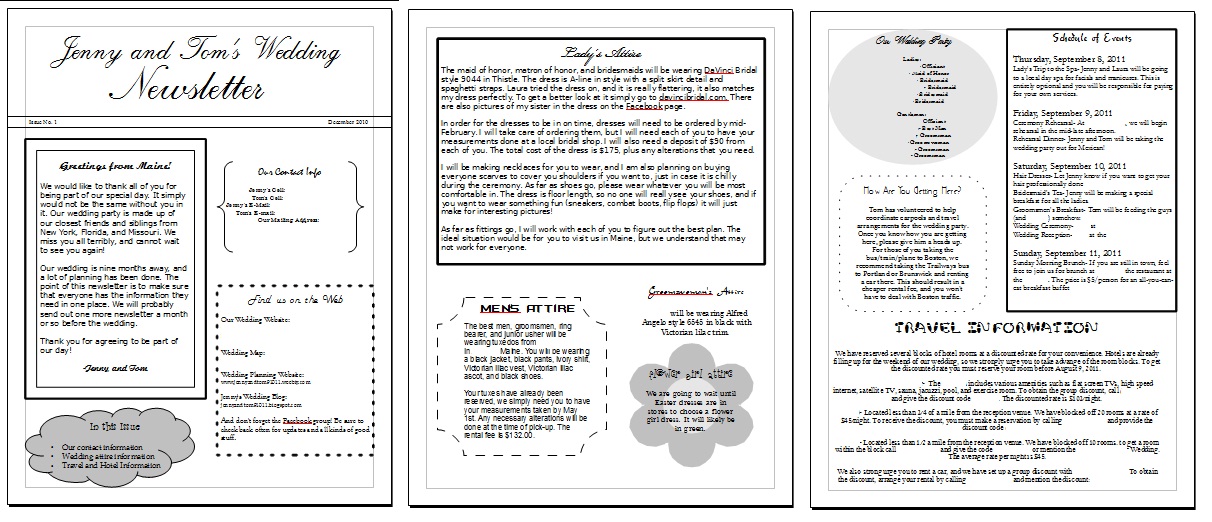 Our Day (In the Making): Keeping Everyone Informed, our Wedding Party ...