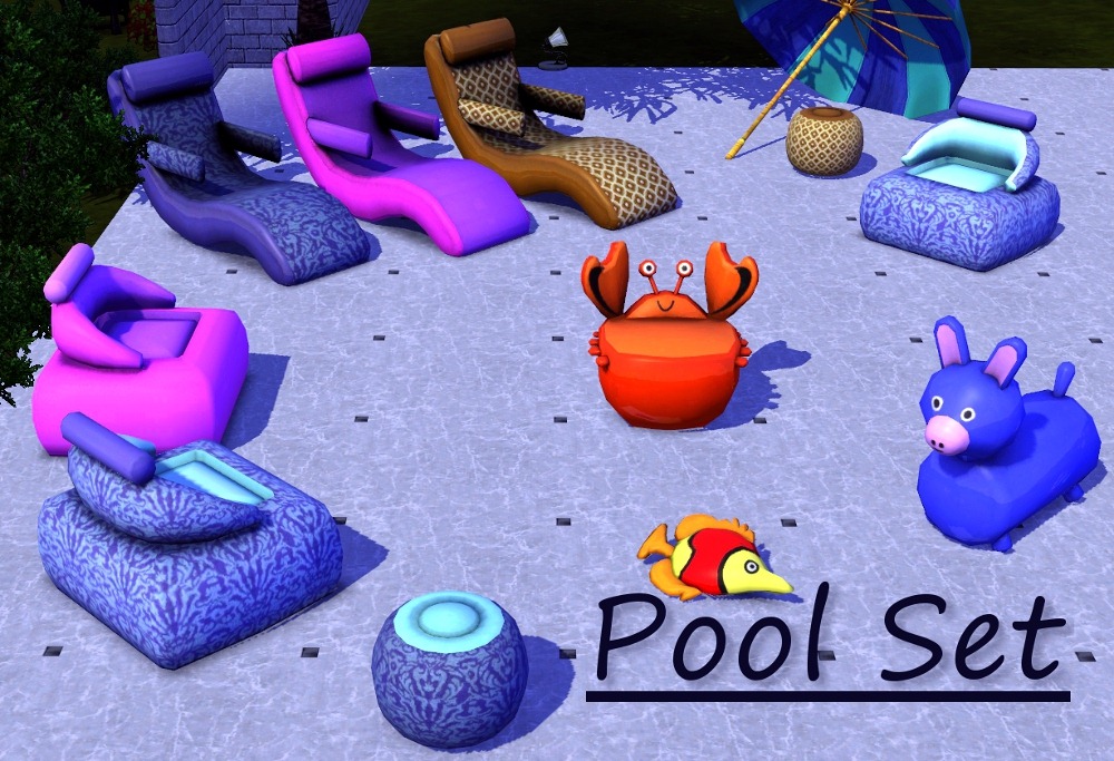 My Sims 3 Blog: Pool Set, seven new meshes by -Maylin-