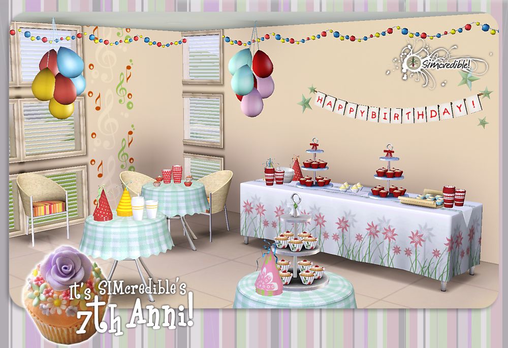 My Sims 3 Blog: SIMcredible's 7th Anniversary - Celebration Set