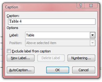 How to use Caption for your tables ~ Academic Documents