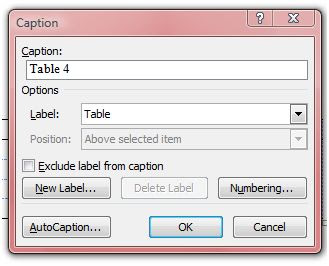 How to use Caption for your tables ~ Academic Documents