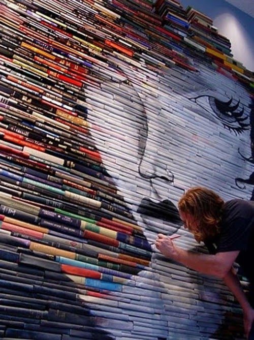 Beautiful Book Stack Art ~ AMAZING-ARTS