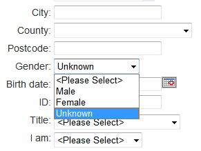 A Consuming Experience: Odd Webform dropdown: gender