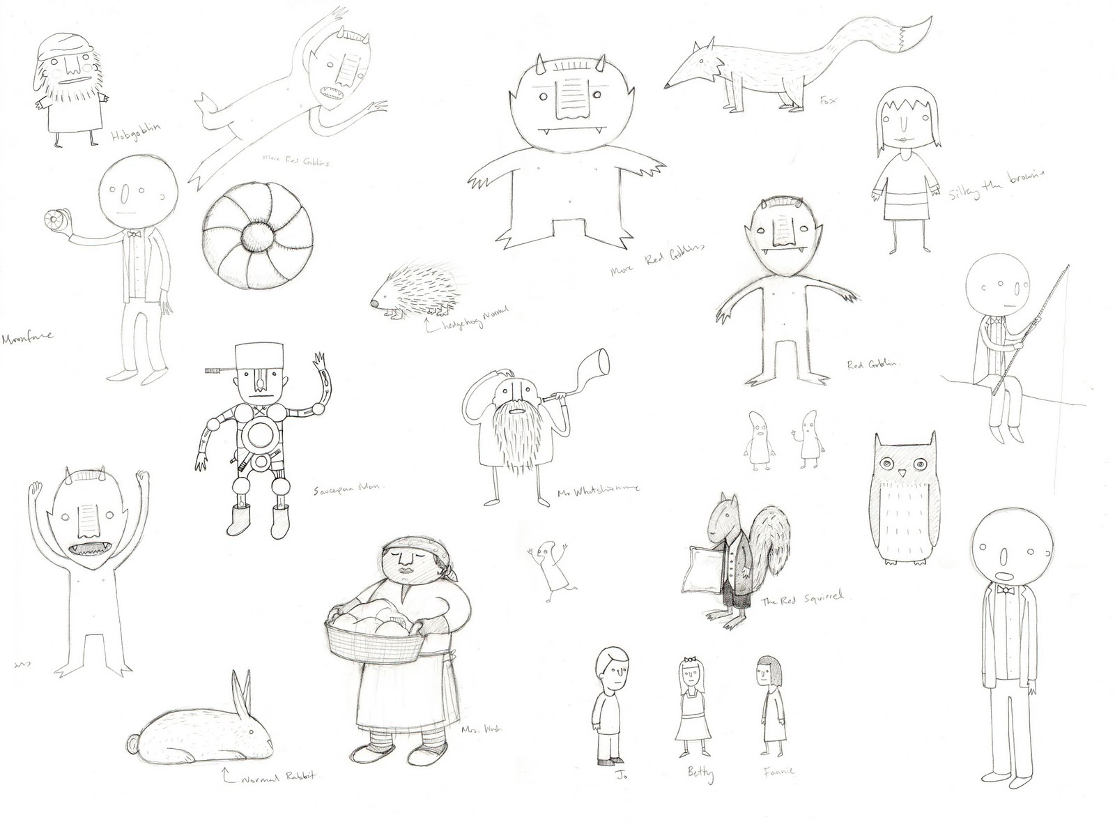 hole in my pocket: Enchanted Wood - Character Sketches