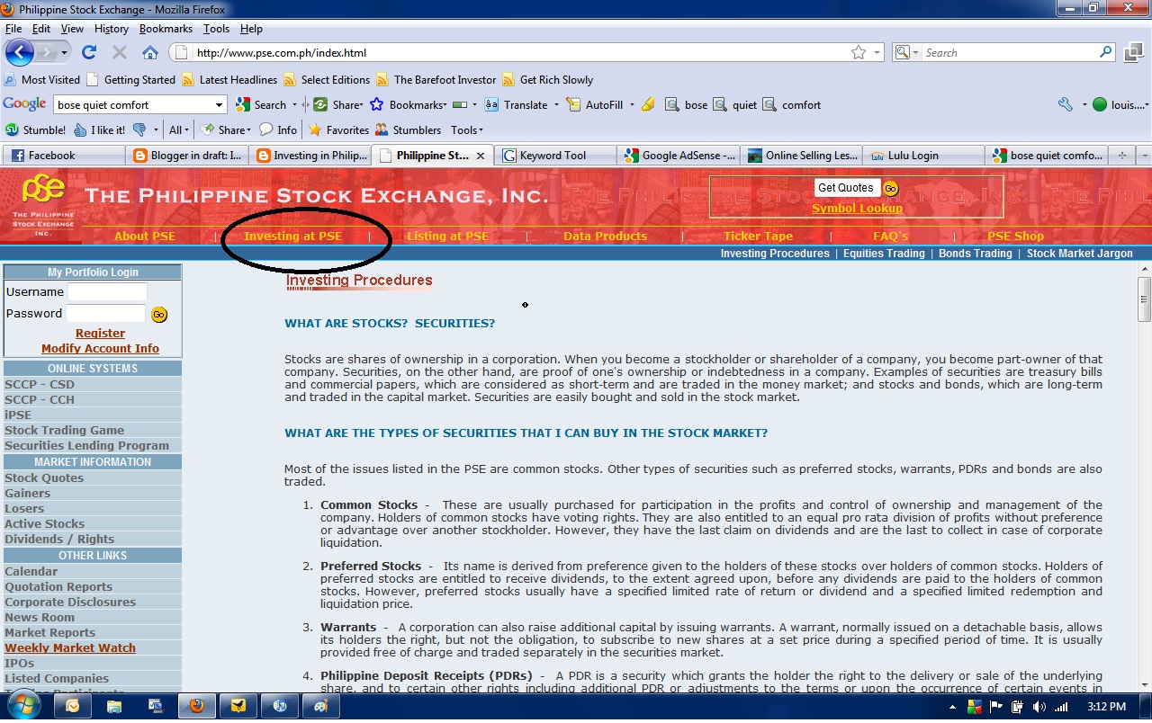 Stock Investing In the Philippines: PSE Website Part 7: Investing in ...