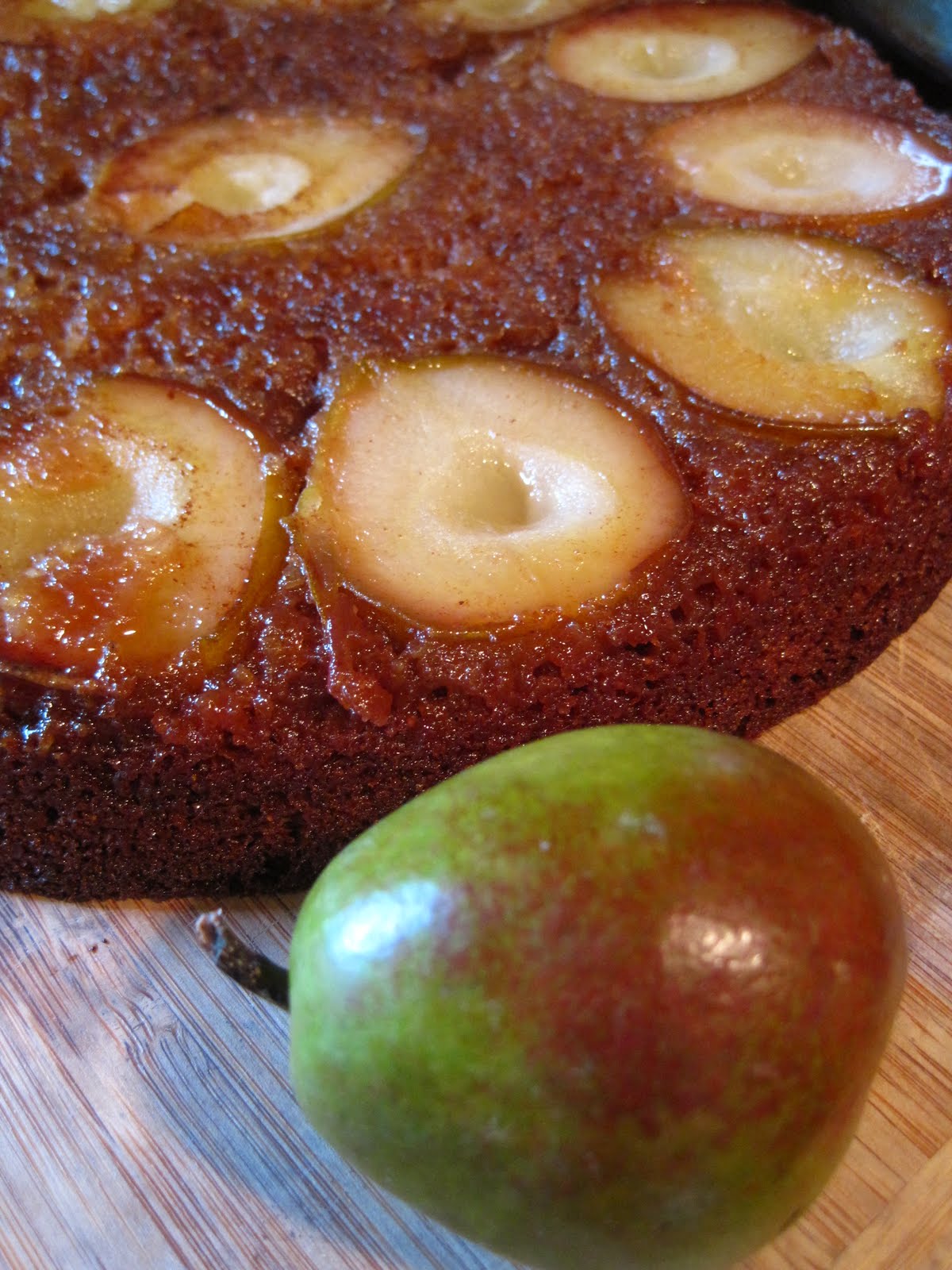 Upside-Down Pear Gingerbread