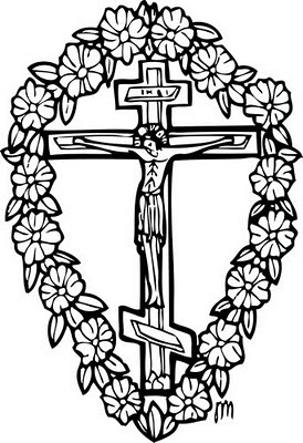 Hristos împărtăşit copiilor: Planşe de colorat cu Răstignirea Domnului