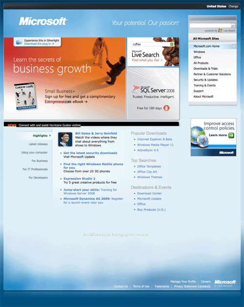 Evolution Of Popular Websites Homepage