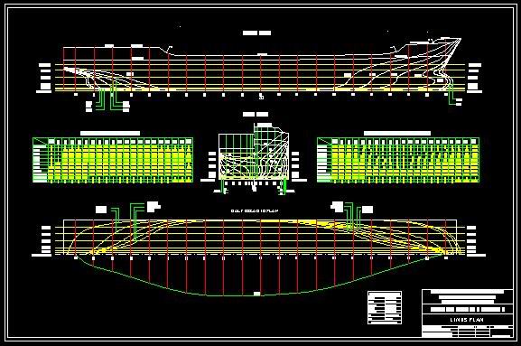 Design CAD 2D & 3D: Lines Plan General Cargo Ship