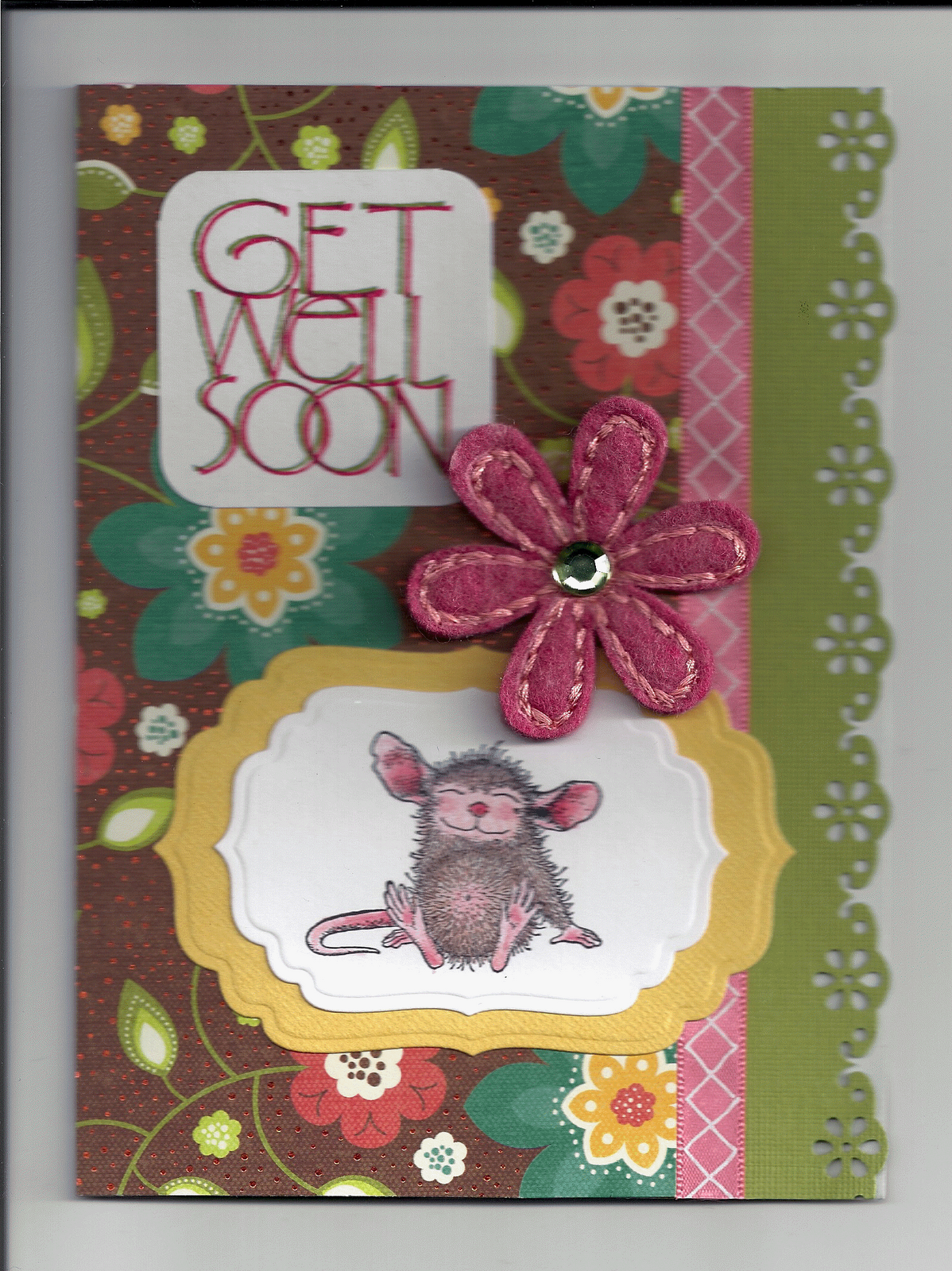 Sandie's Card Garden: House Mouse Get Well Soon