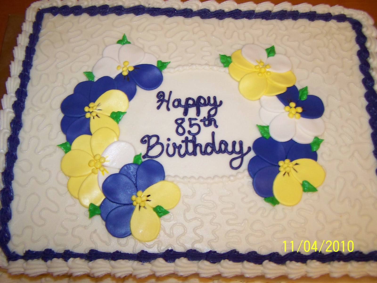 Cakes by Kristen H.: Pansies on a sheet cake