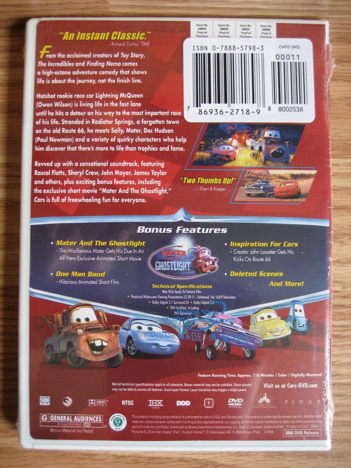 noboxtospeakof ( no box to speak of ): Cars (DVD, 2006, Widescreen) NEW ...