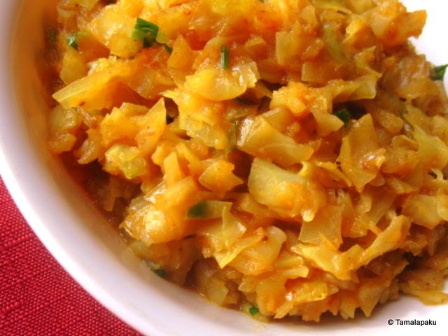 Cabbage Masala ~ Tamalapaku