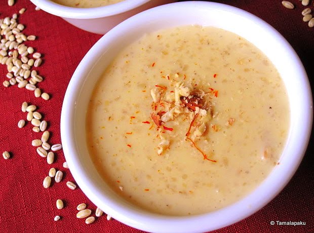 Barley Pudding ~ Barley Kheer ~ Tamalapaku