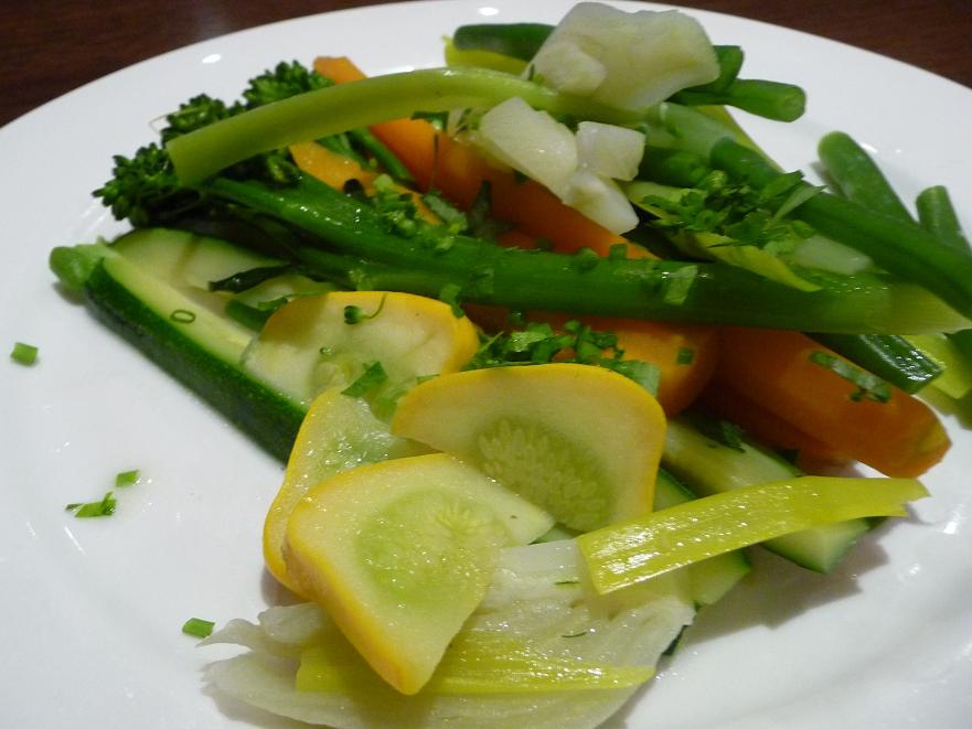 Raspberries & Trumpets: Fresh vegetables poached in clean water