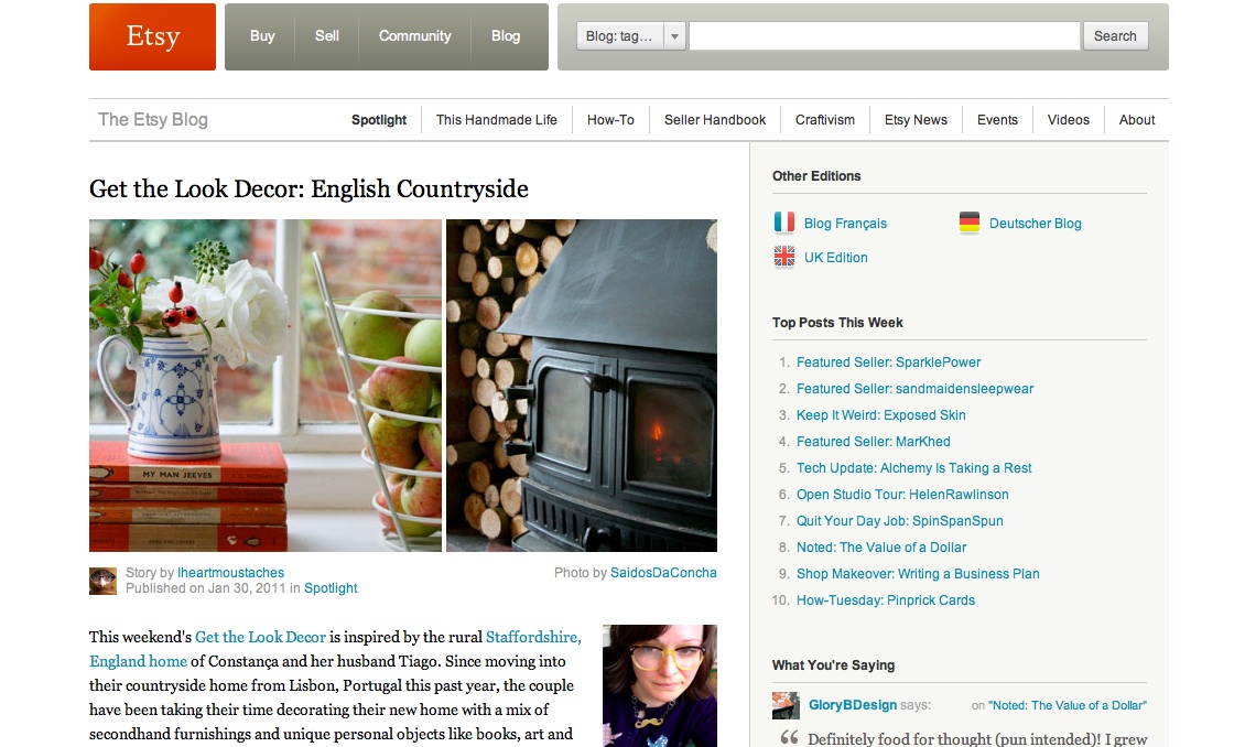 Saídos da Concha: Me @ The Etsy Blog