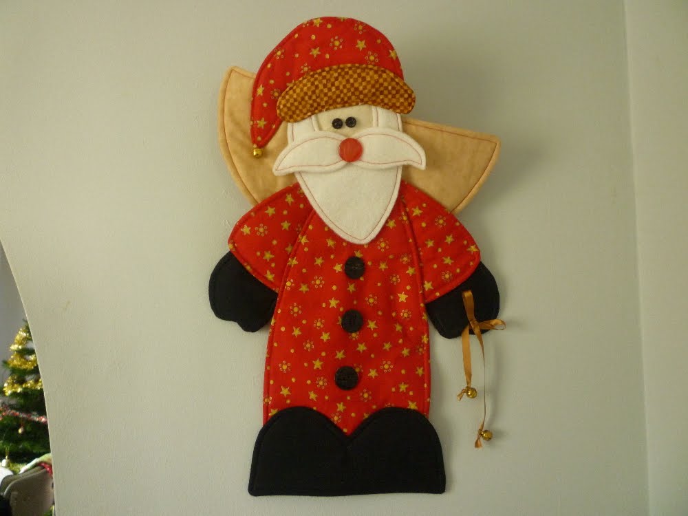 .: Handmade fabric Santa's
