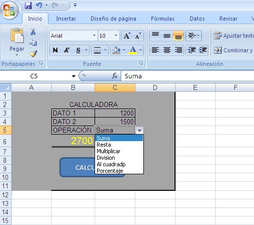 Centro Función de Cambio: GUIA DE LA CALCULADOR EN EXCEL