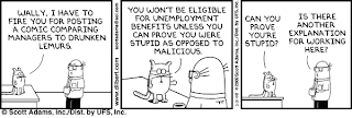 Dan's New Job Adventures: Fired for posting Dilbert cartoon