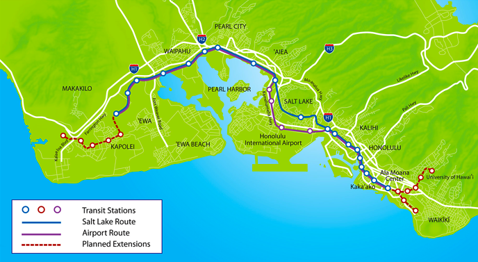 Honolulu rail route map - walkrolf