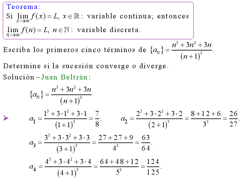 Cálculo21: Sucesiones infinitas. Purcell 9.1_5