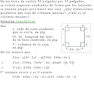 Cálculo21: Maximos y minimos_Problema de maximizar el volumen de una caja