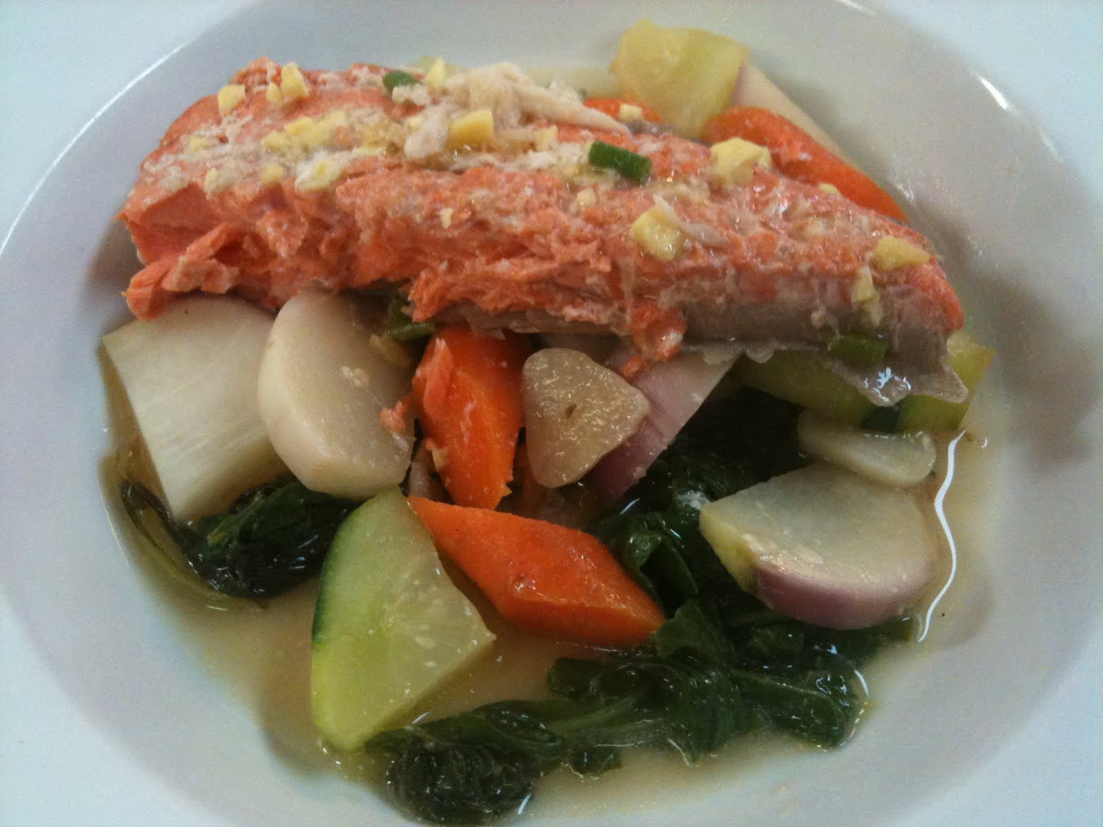 MARKET TO MOUTH ... Follow me: Salmon with Steamed Cucumber & Turnips