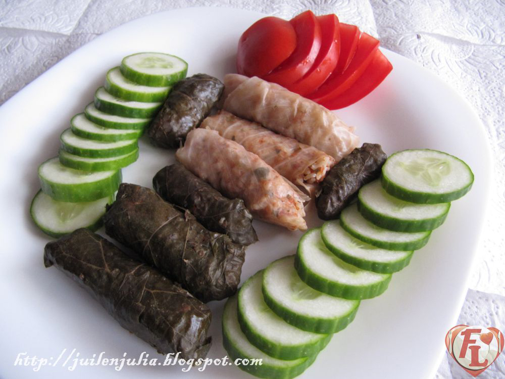 Egyptian "Mahshy" (Stuffed Grape Leaves & Cabbage)