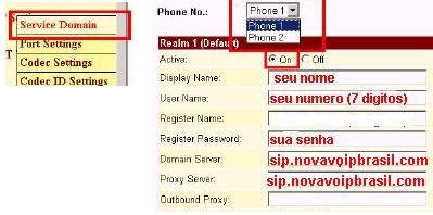 SUPORTE NOVA VOIP BRASIL: Configuração A.T.A. Taitell 102