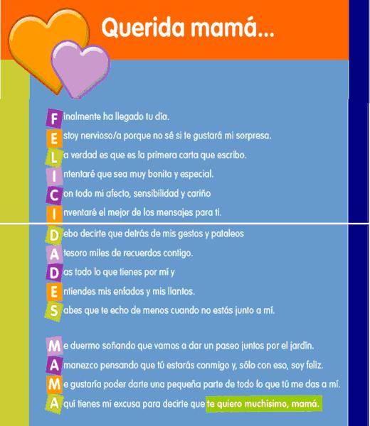 Acrostico Del Dia De La Madre - crispmoms
