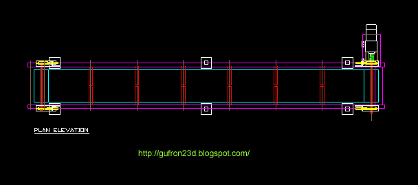 Gambar AutoCad 2D Dan 3D: Gambar Belt Conveyor