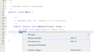 Impulso Java: Abrir Javadoc desde menú contextual con NetBeans 6.8