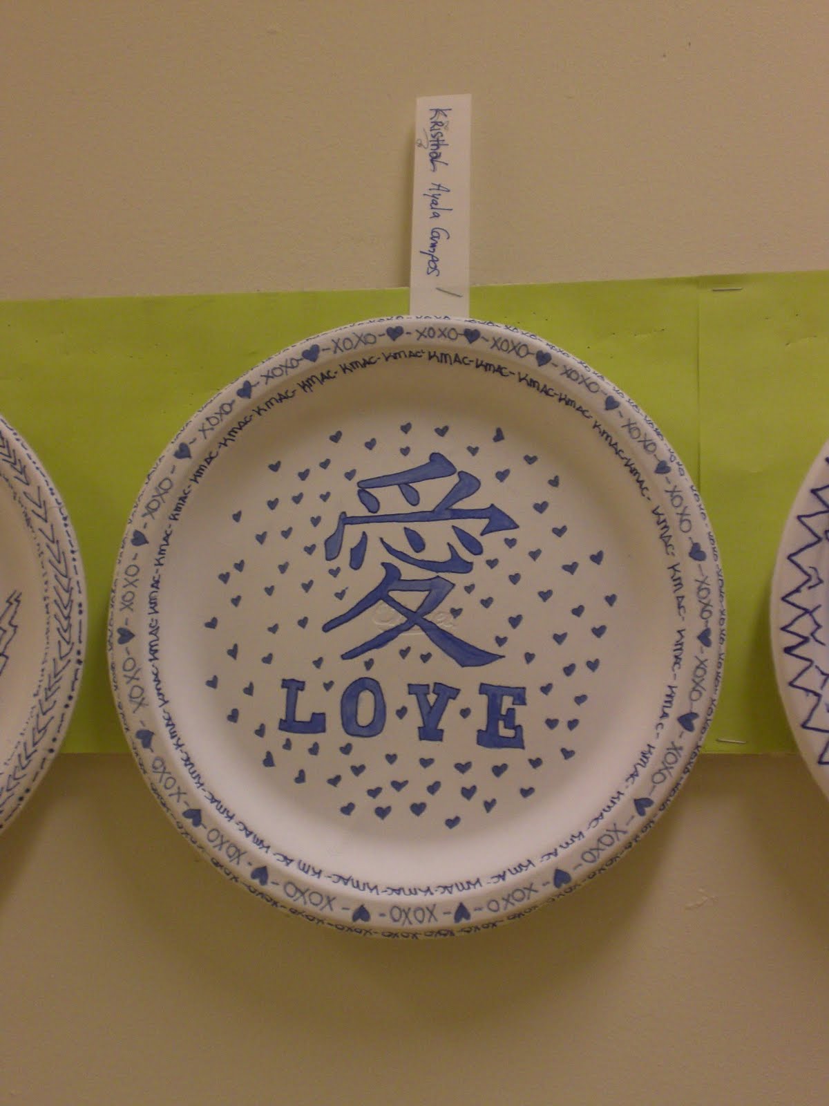 Parker Art: Middle School Blue Willow Story Plates