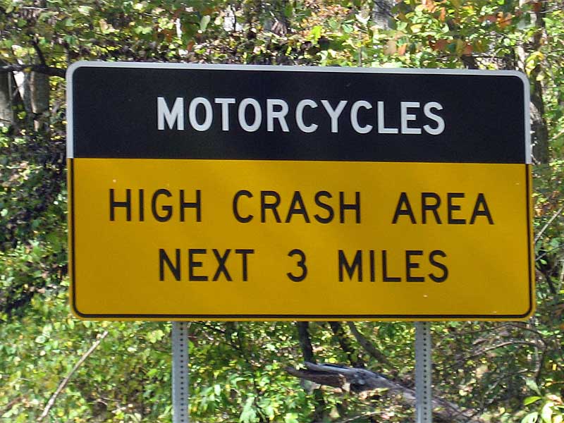 Motorcycle High Crash Area Road Signs | VOG Forum