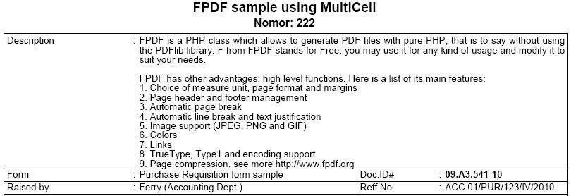 Seek It Ferry Situmorang Fpdf Multicell Printing Automatic Word Wrap And Border
