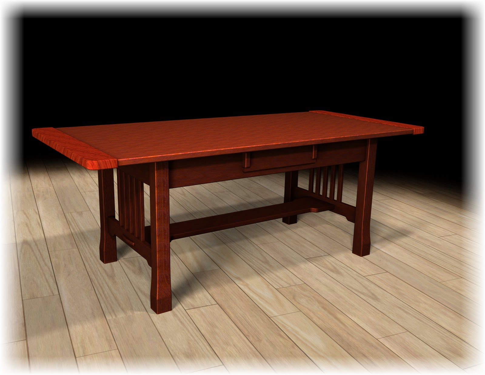 A rendering of the table in Autodesk Showcase