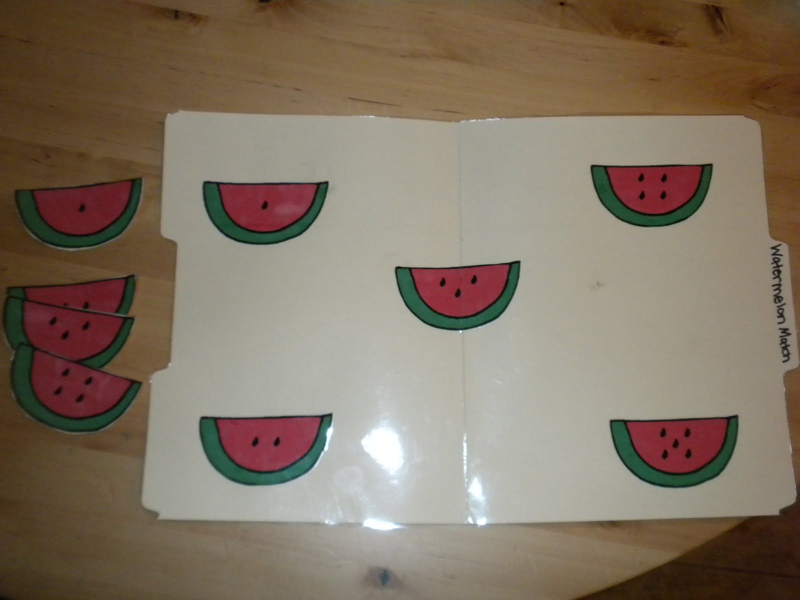 Pigtails and tutus: Watermelon Seed Counting File Folder Game