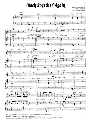 Donny Hathaway: Back Together Again, sheet music (1979)
