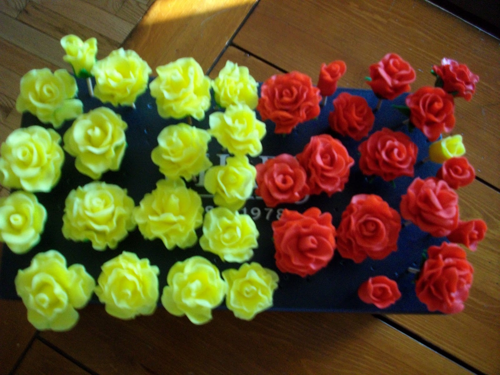 CAKES BY SHAMEKA: Wedding Cake: Red & Yellow Roses