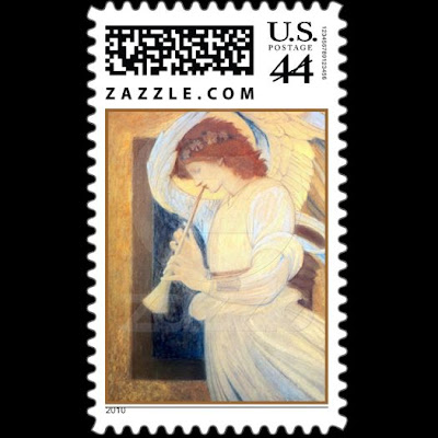 Imagina on Zazzle: Christmas Angel Postage Stamps Medium Burne-Jones