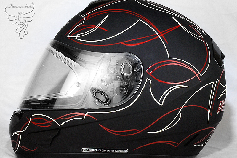 PHOENYX ARTS: Pinstriped Motorcycle Helmet