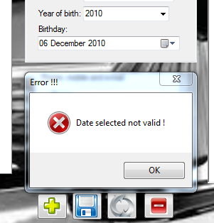 e-Filofax: Contacts Form DateTimePicker Validation
