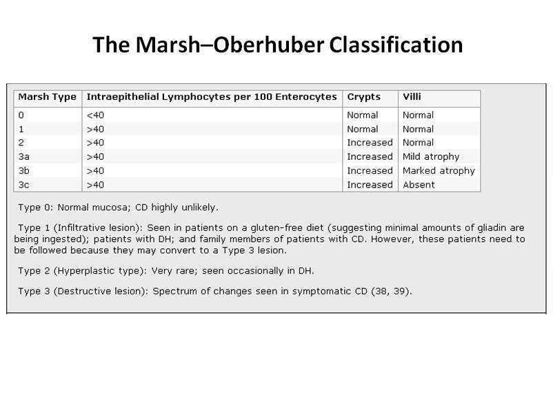 VIRCHOW'S EYE: MARSH CLASSIFICATION - CELIAC DISEASE