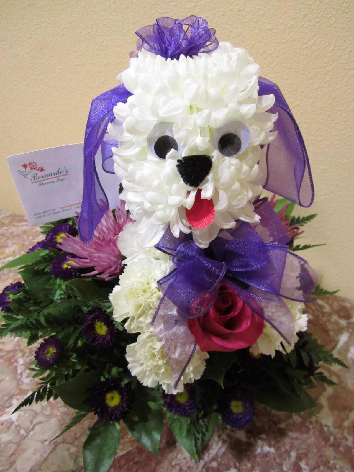 Bernardo's Flowers: Poodle Flower Arr.