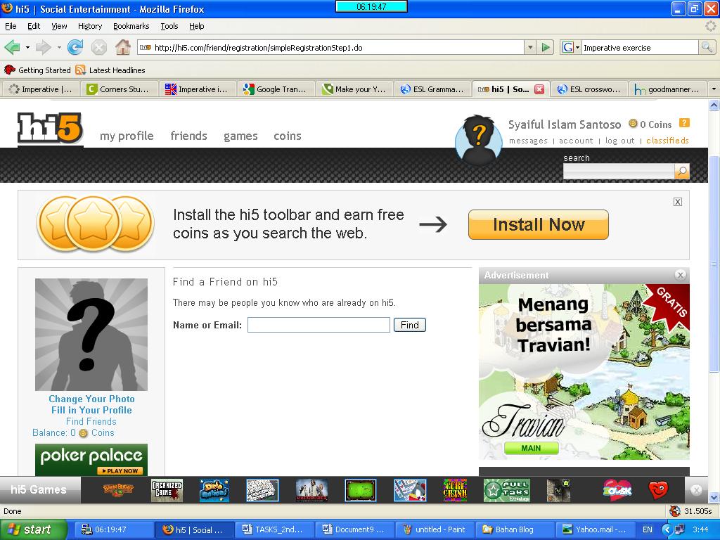 All About The Green World...: How to Make Hi5 Account