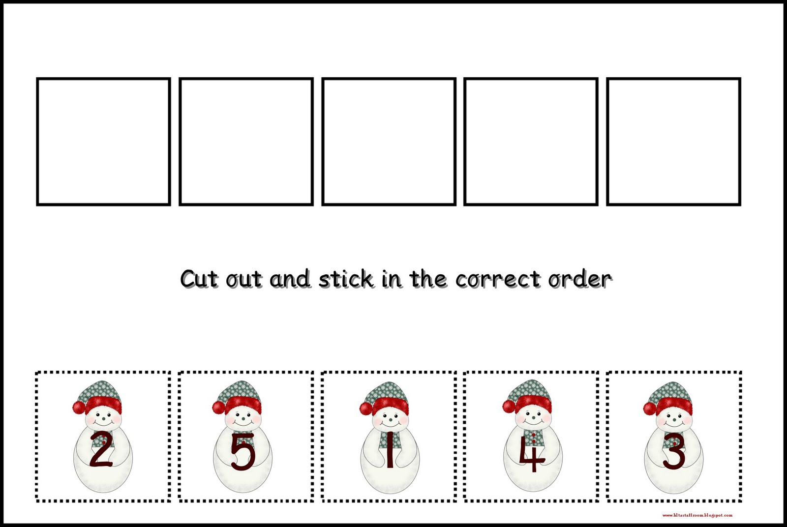 Debbie's Resource Cupboard: Cut and stick number ordering